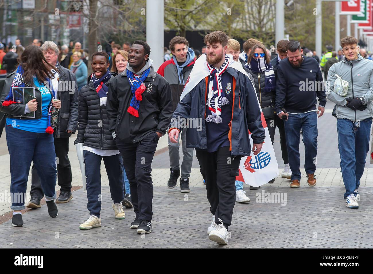 Bolton Wanderers fans arrive ahead of the Papa John's Trophy Final ...