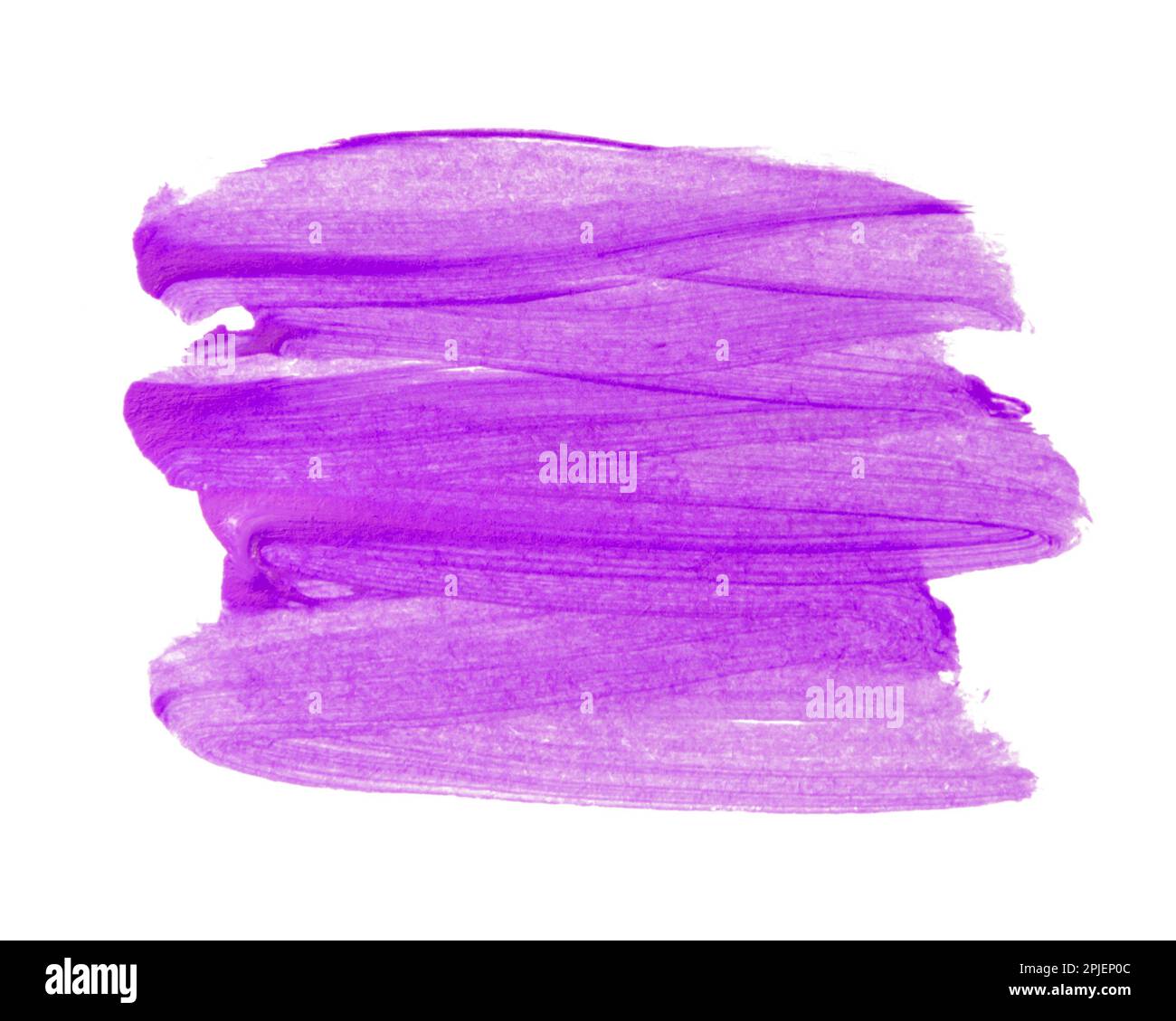 Acrylic paint brush track blank art isolated on the white background ...