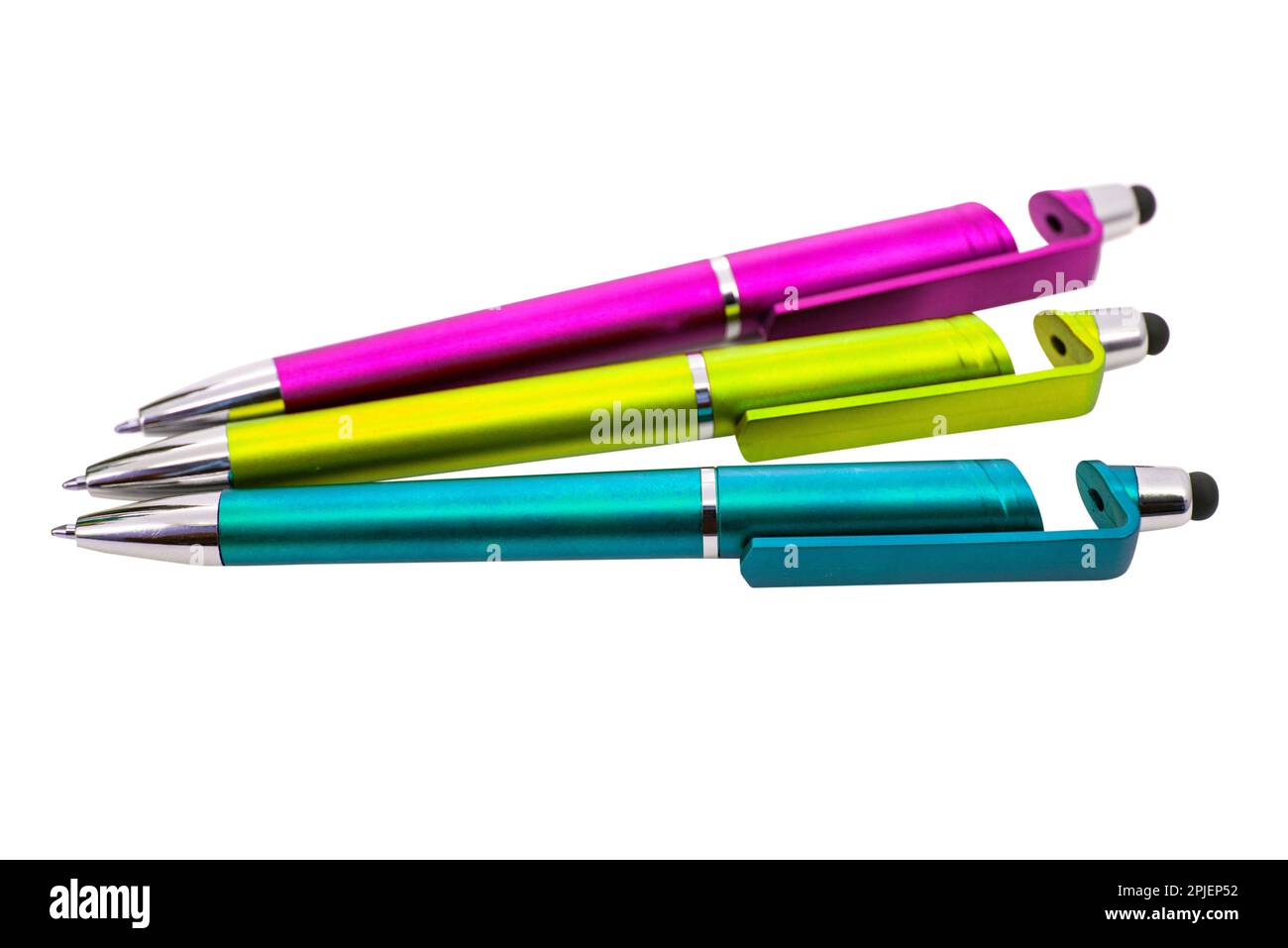 Elegant stylus pen for typing on digital tablets on white background ...