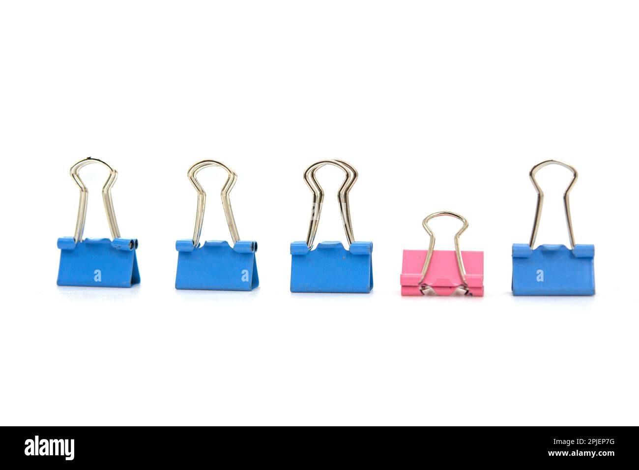 Colored binder clips isolated on white background Stock Photo - Alamy