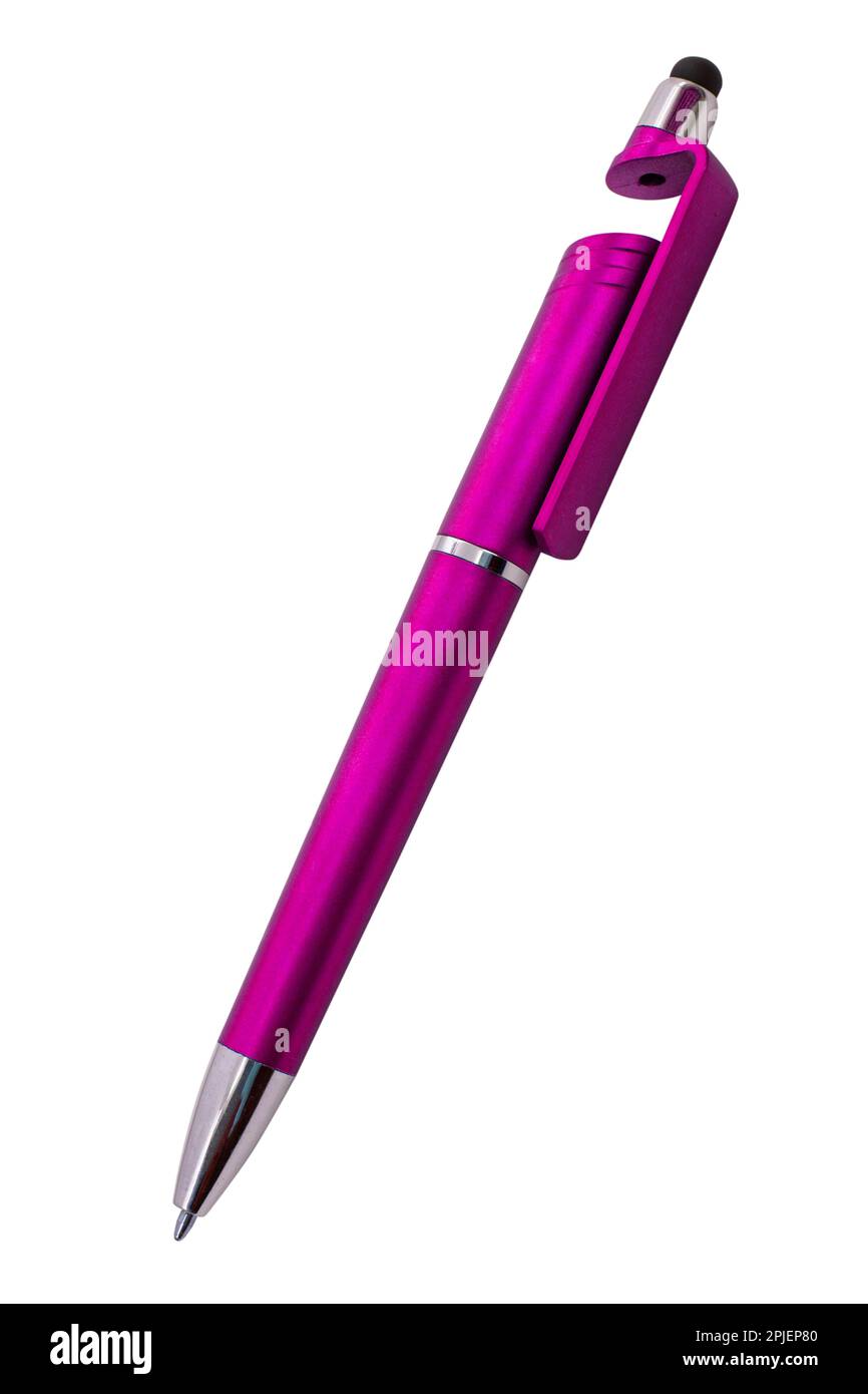 Elegant stylus pen for typing on digital tablets on white background ...