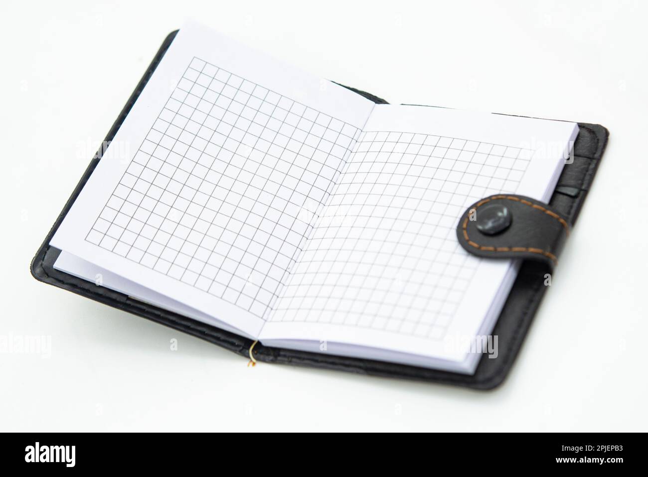Leather personal office notebook isolated on the white Stock Photo - Alamy