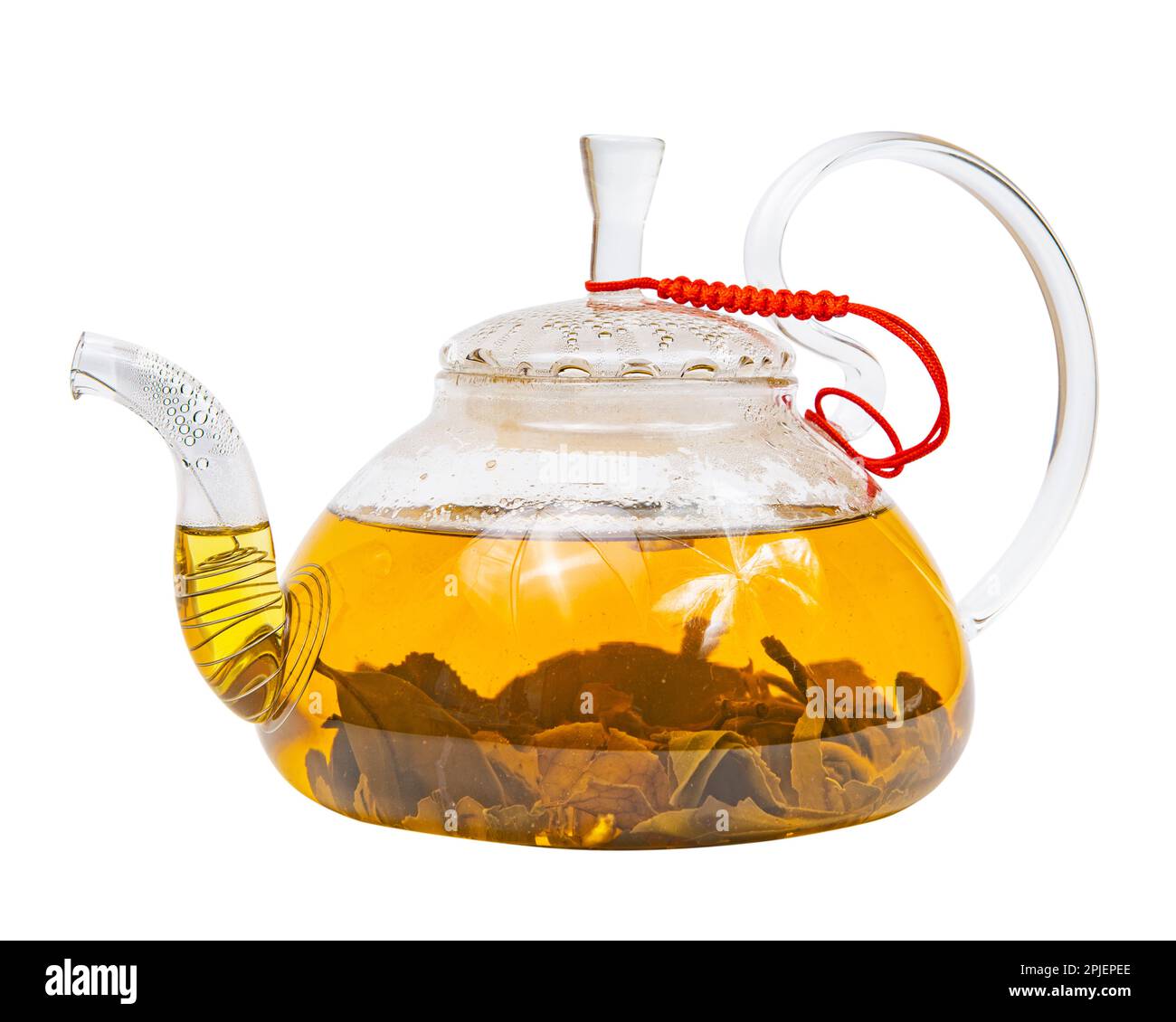 Teapot glass with tea isolated on white background with clipping path ...