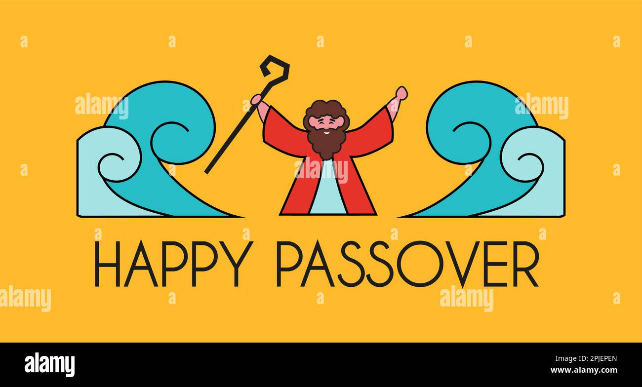 Passover , Pesach, Jewish holiday. Haggadah vector illustration. The ...