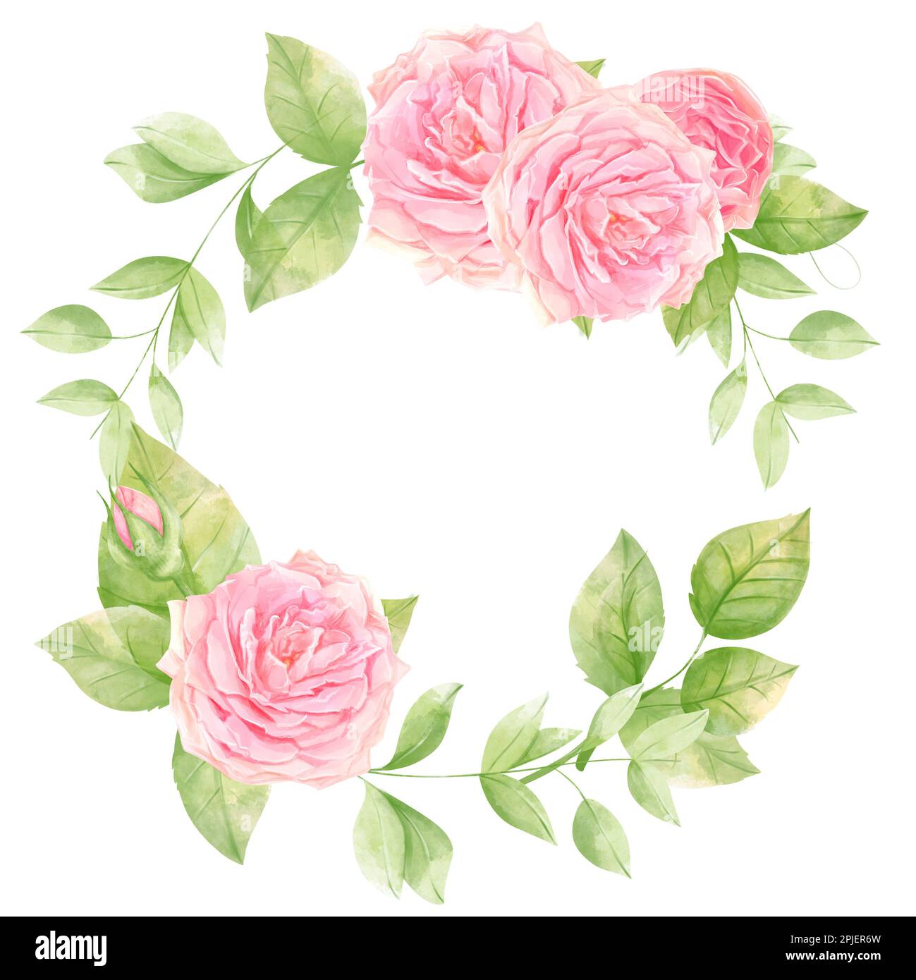 Watercolor round frame hi-res stock photography and images - Alamy