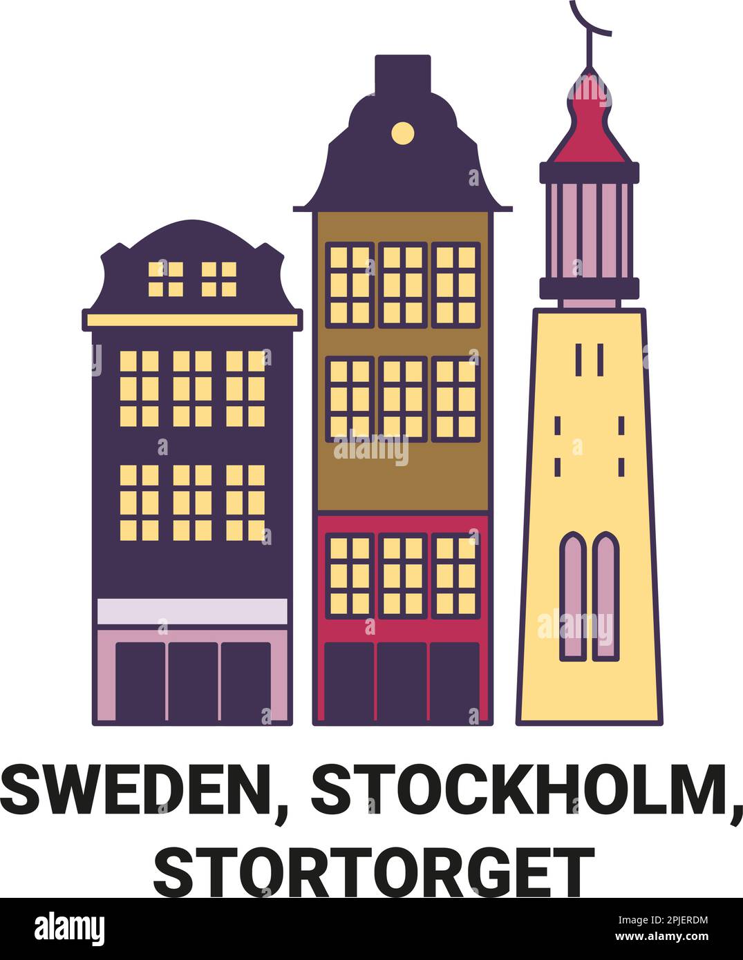 Sweden, Stockholm, Stortorget travel landmark vector illustration Stock Vector Image & Art - Alamy