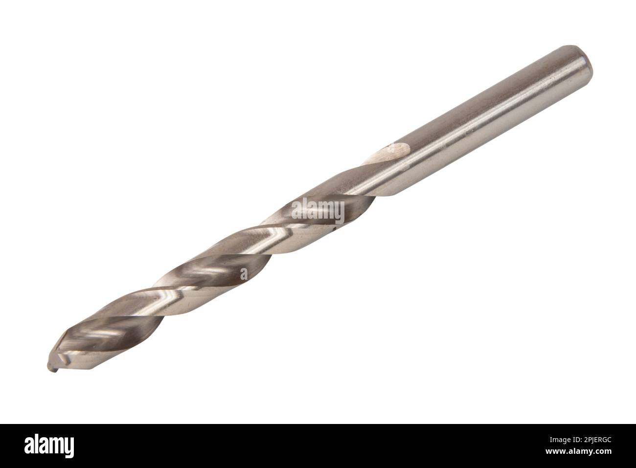 Drill bit. Stainless steel drill bit on a white background (with ...