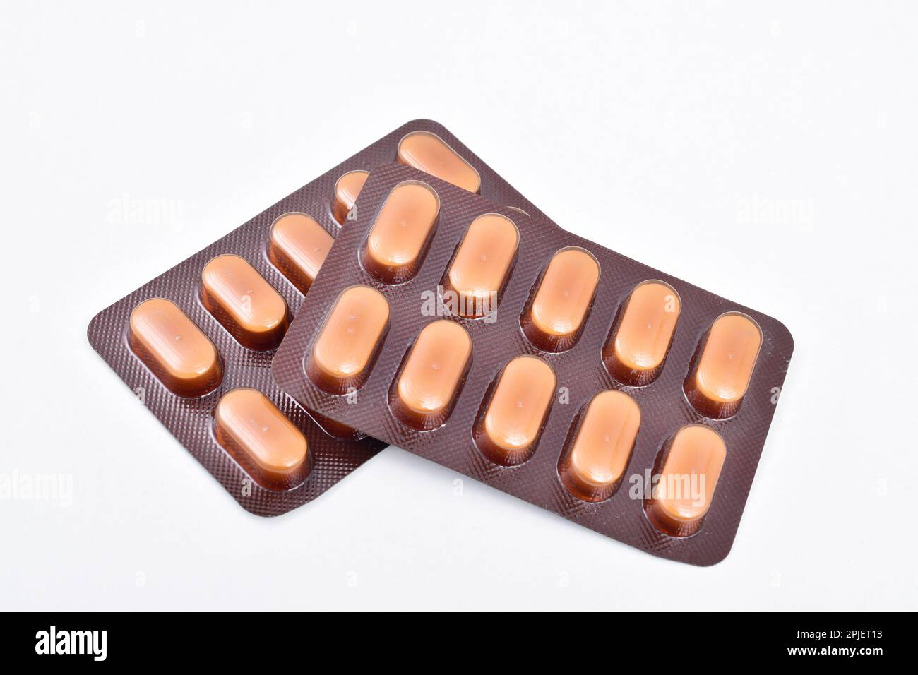 Two pack of medicine isolated on white background with clipping path ...