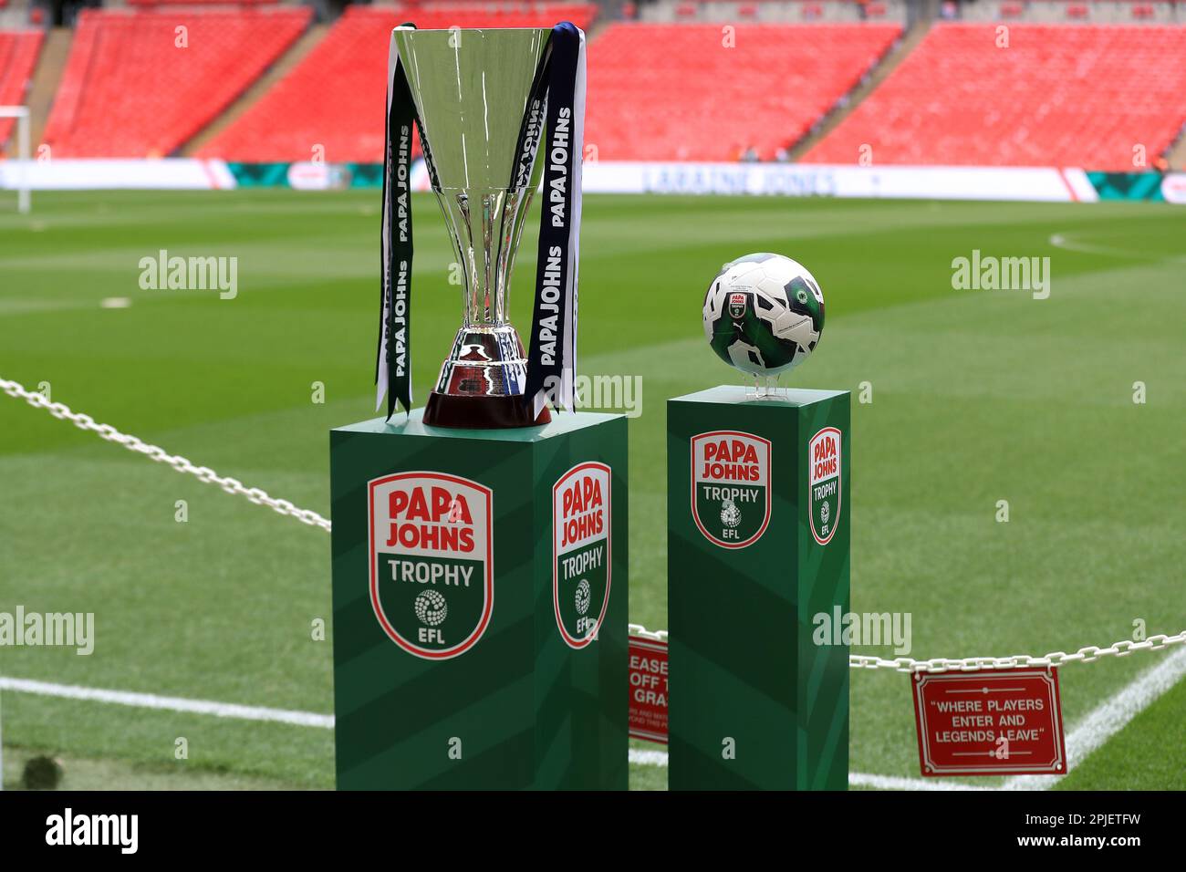 London, UK. 02nd Apr, 2023. A general view of the trophy seen prior to ...