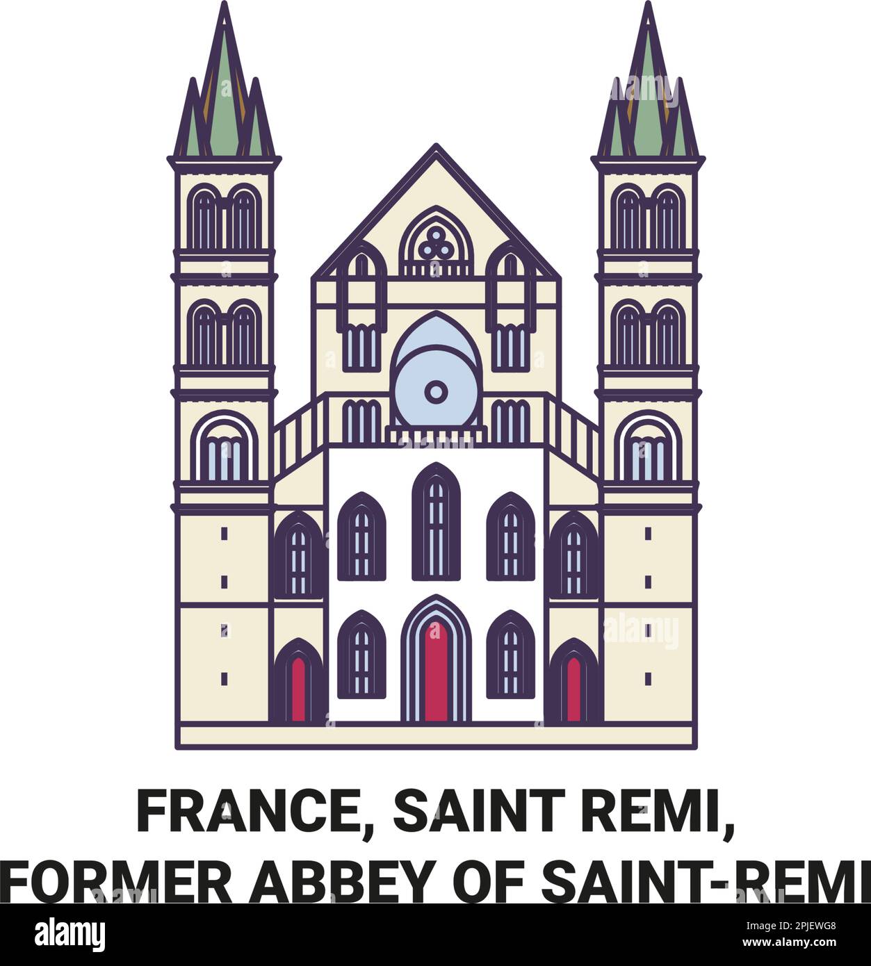 France, Saint Remi, Former Abbey Of Saintremi travel landmark vector ...