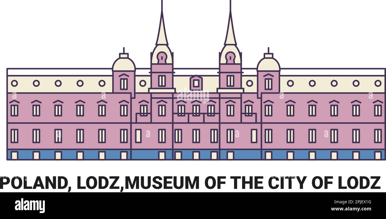 Poland, Lodz,Museum Of The City Of Lodz, travel landmark vector ...