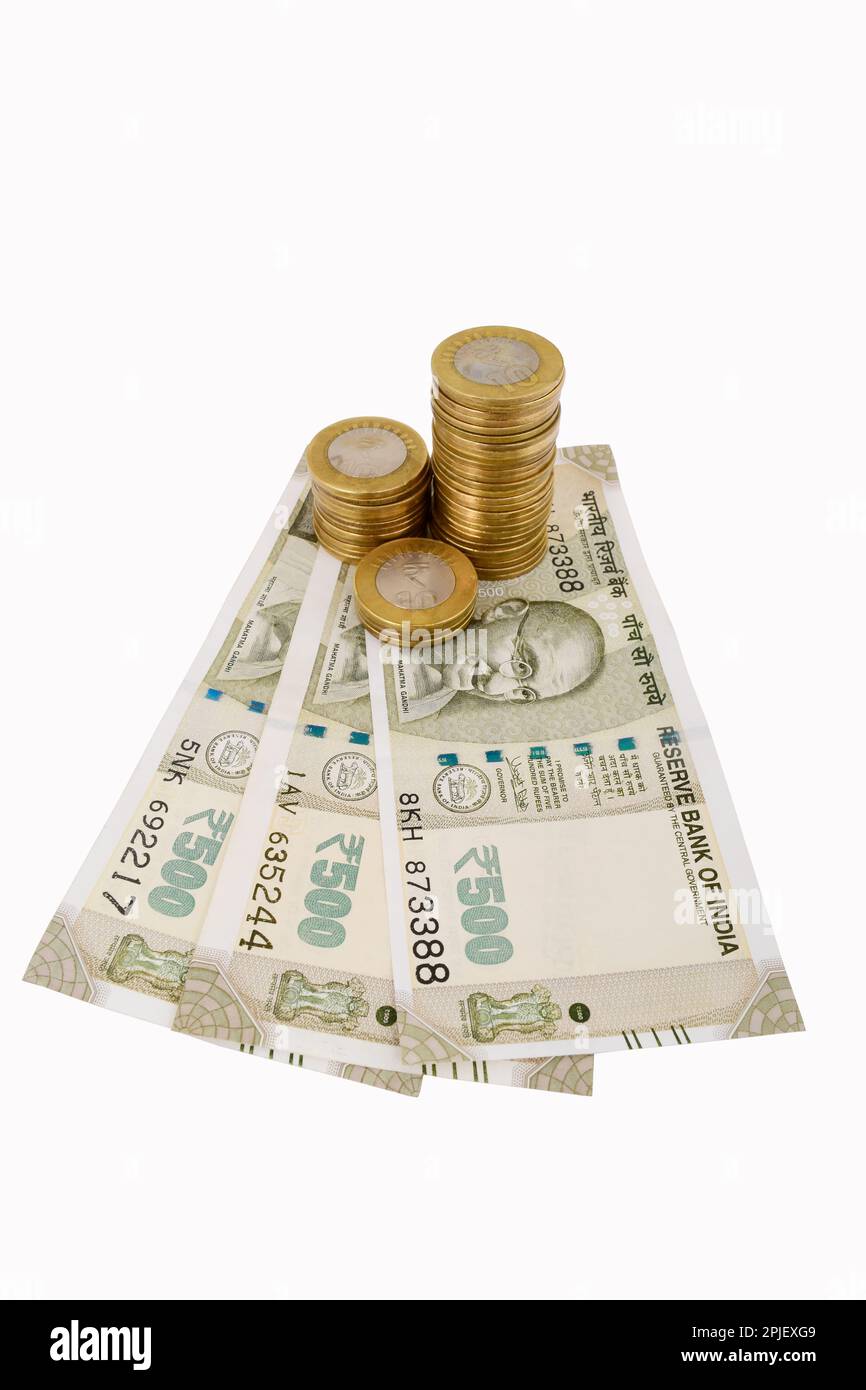 Indian currency isolated on white background with clipping path Stock ...