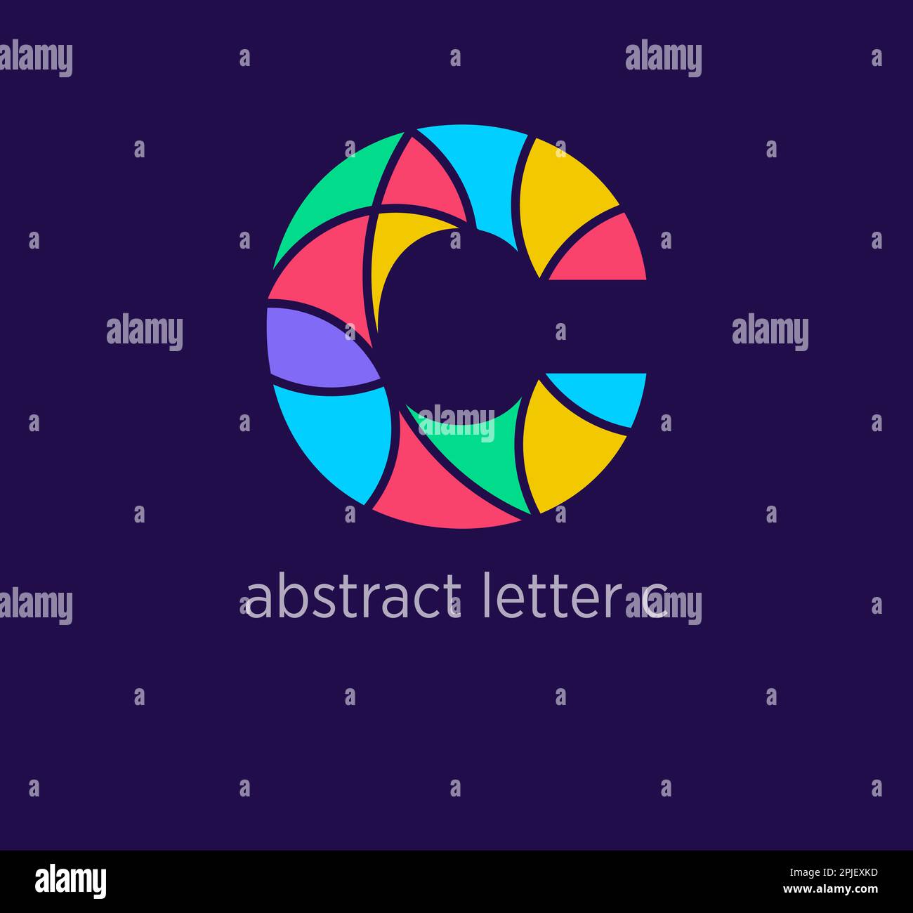 Modern abstract letter c logo icon. Unique mosaic design color ...