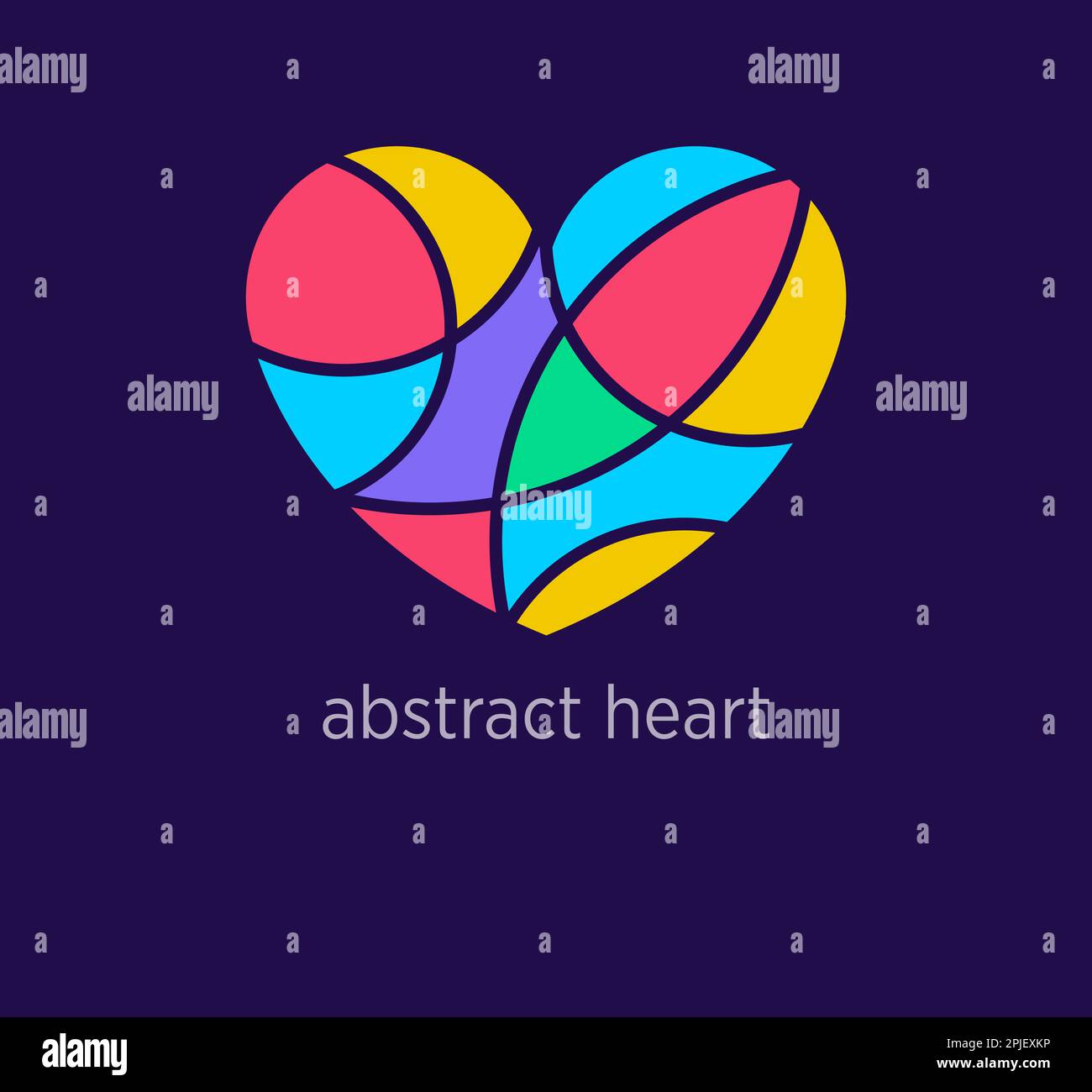 Modern abstract heart logo icon. Unique design color transitions ...