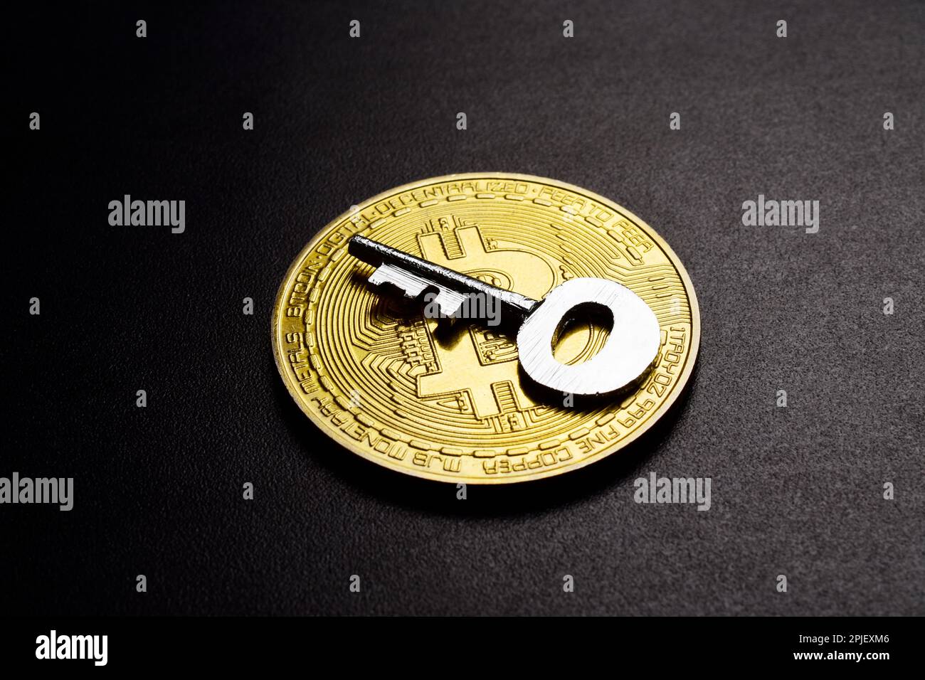 Key with bitcoin crypto currency password concept Stock Photo - Alamy