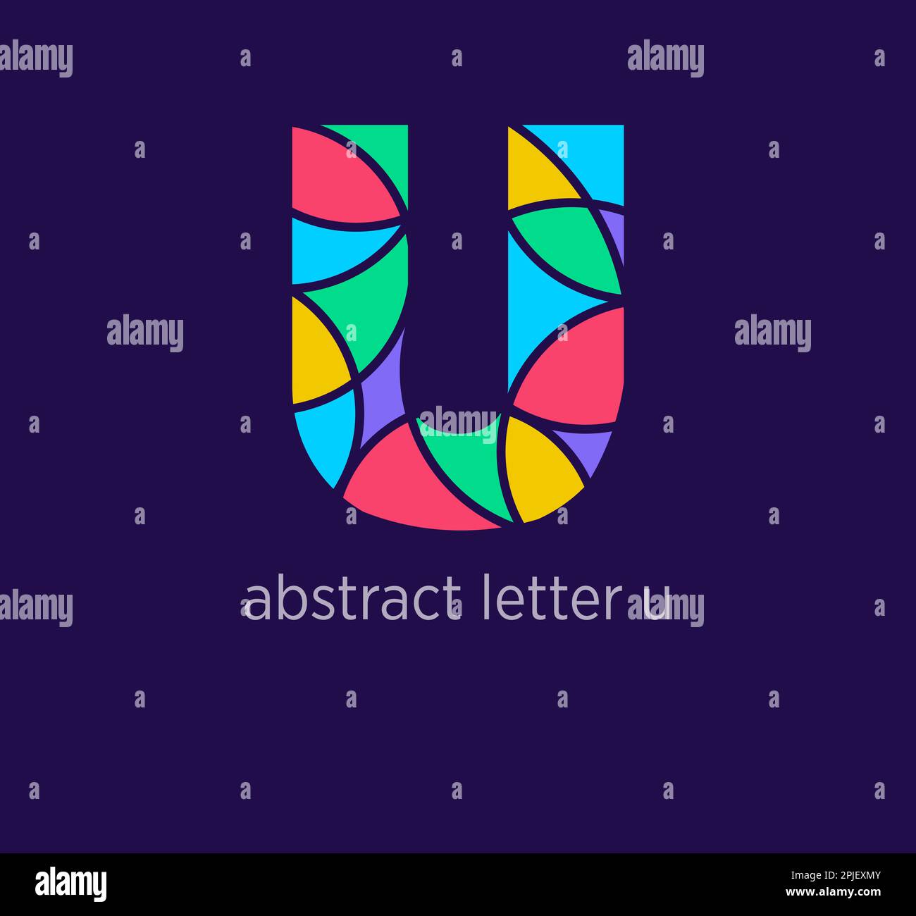 Modern abstract letter u logo icon. Unique mosaic design color ...