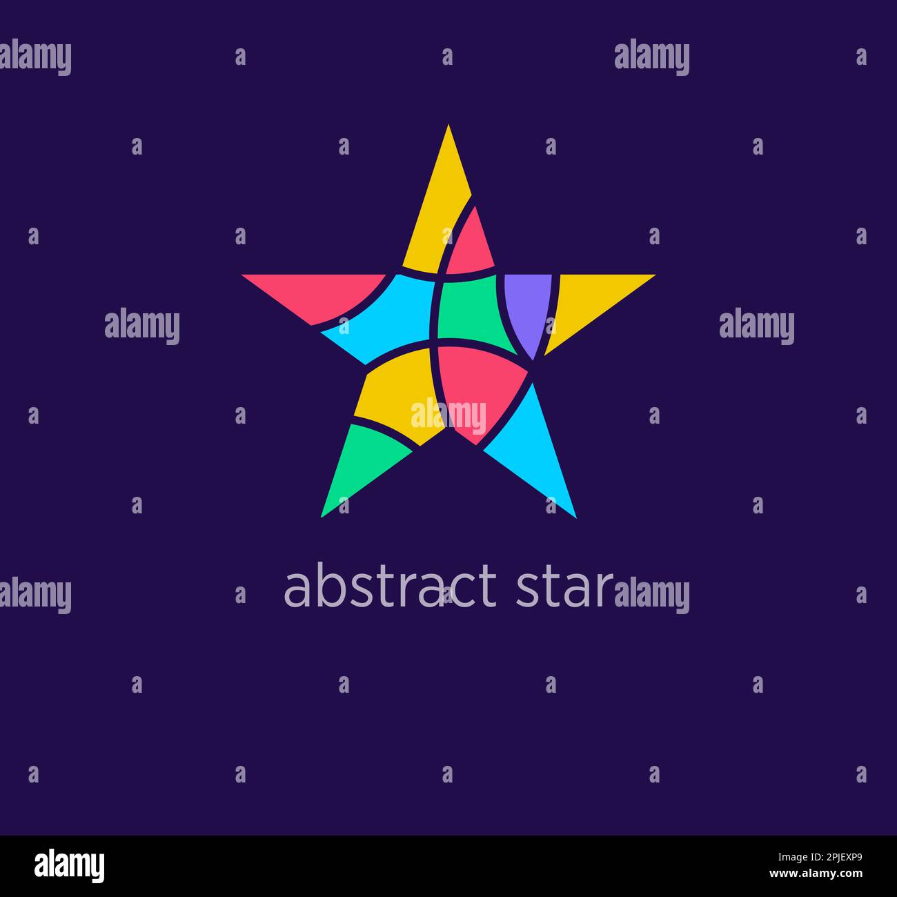 Modern abstract star logo icon. Unique design color transitions ...