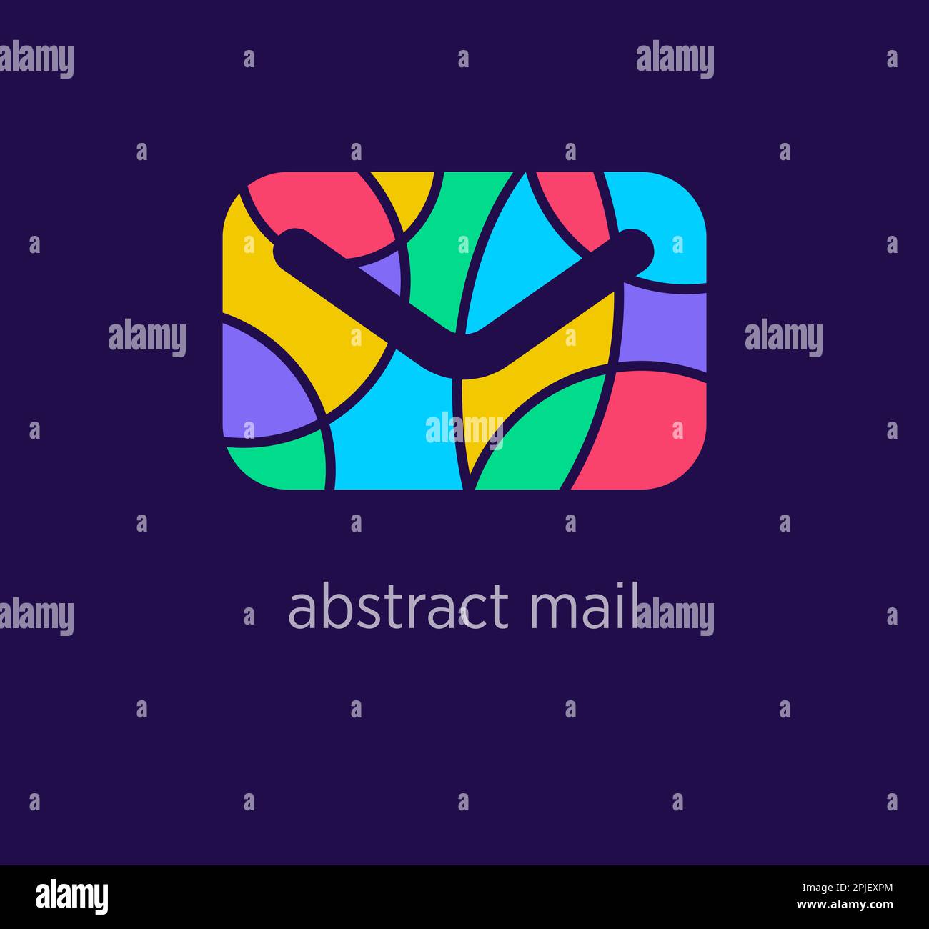 Modern abstract mail logo icon. Unique design color transitions ...