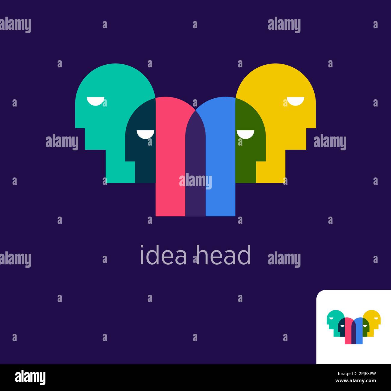 Creative human head idea design. Modern design color. Dialogue ...