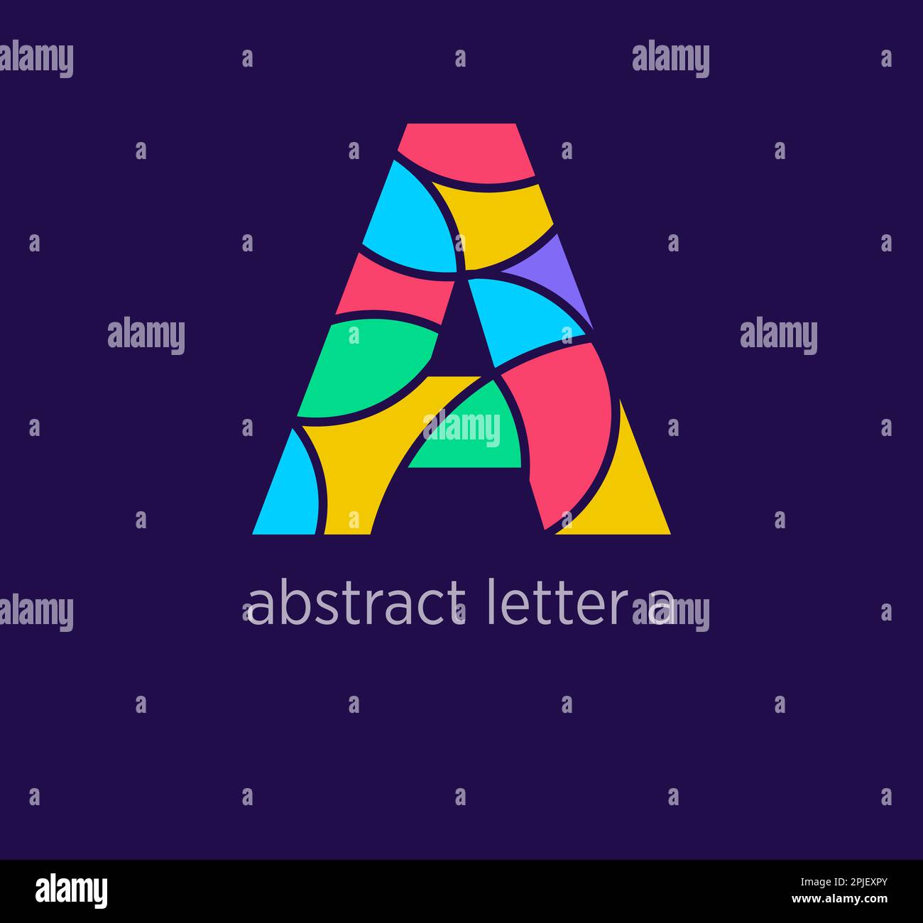 Modern abstract letter a logo icon. Unique mosaic design color ...