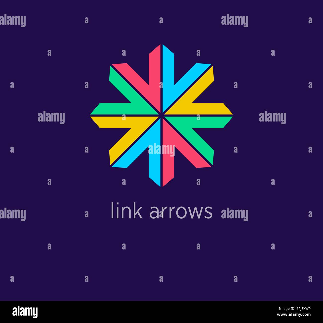 Creative arrow link logo design. Modern design color. Common area human ...