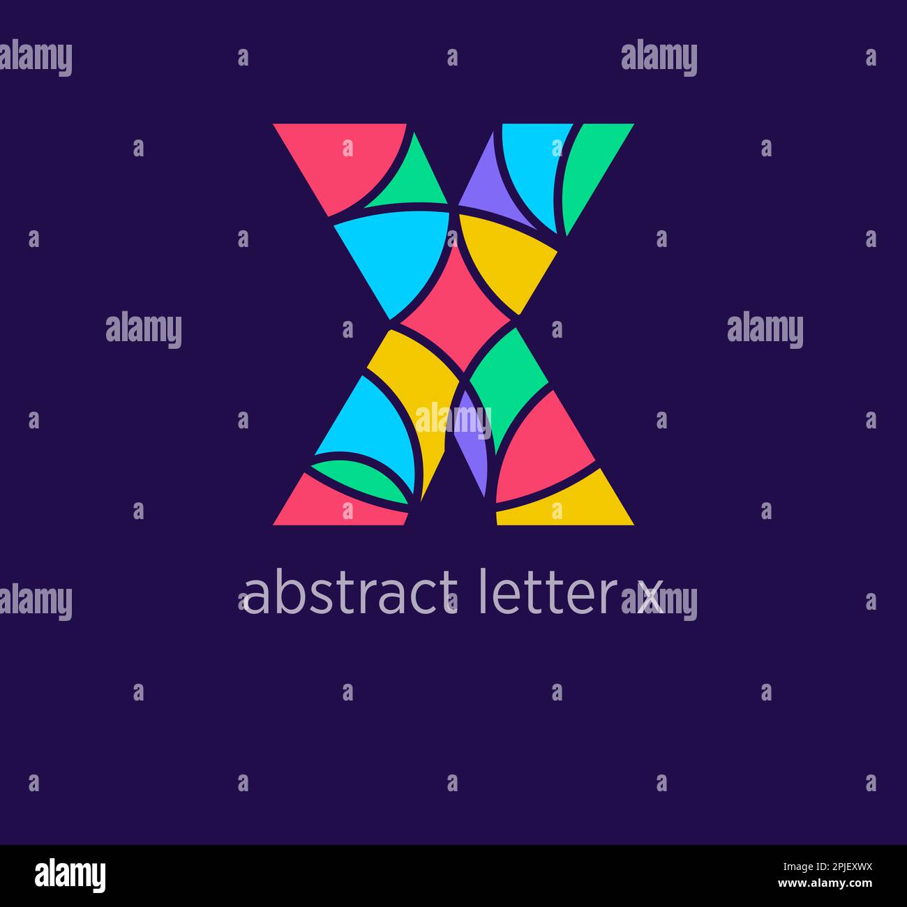 Modern abstract letter x logo icon. Unique mosaic design color ...