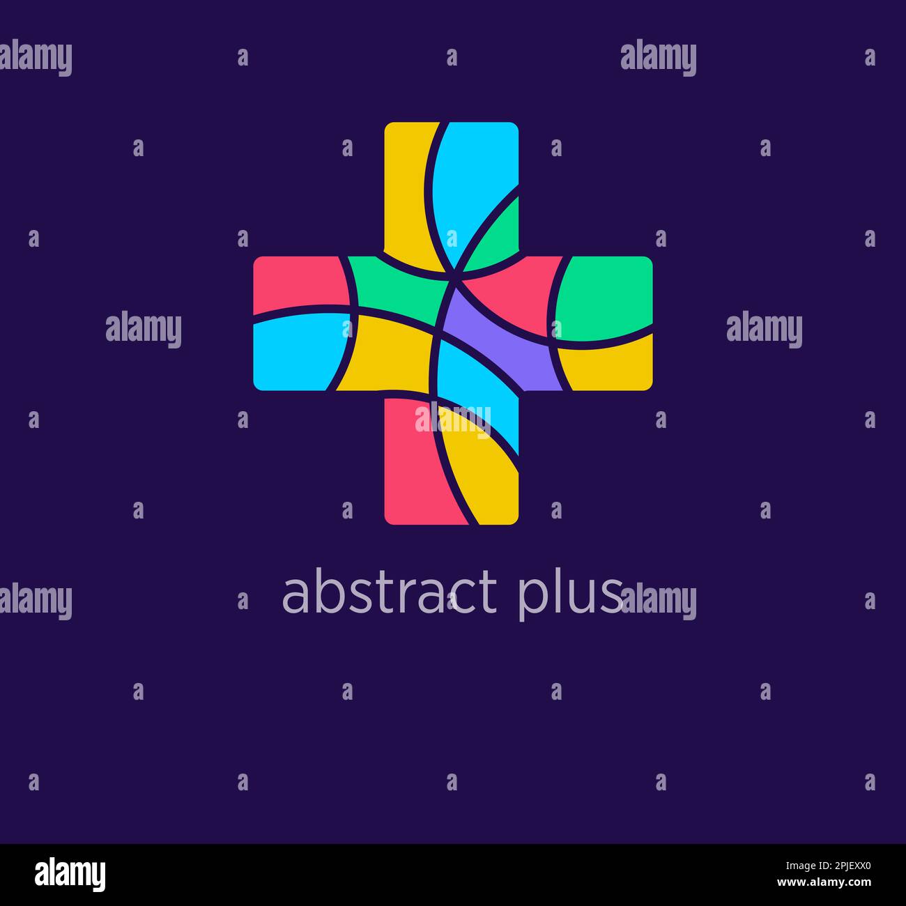 Modern abstract plus logo icon. Unique design color transitions ...