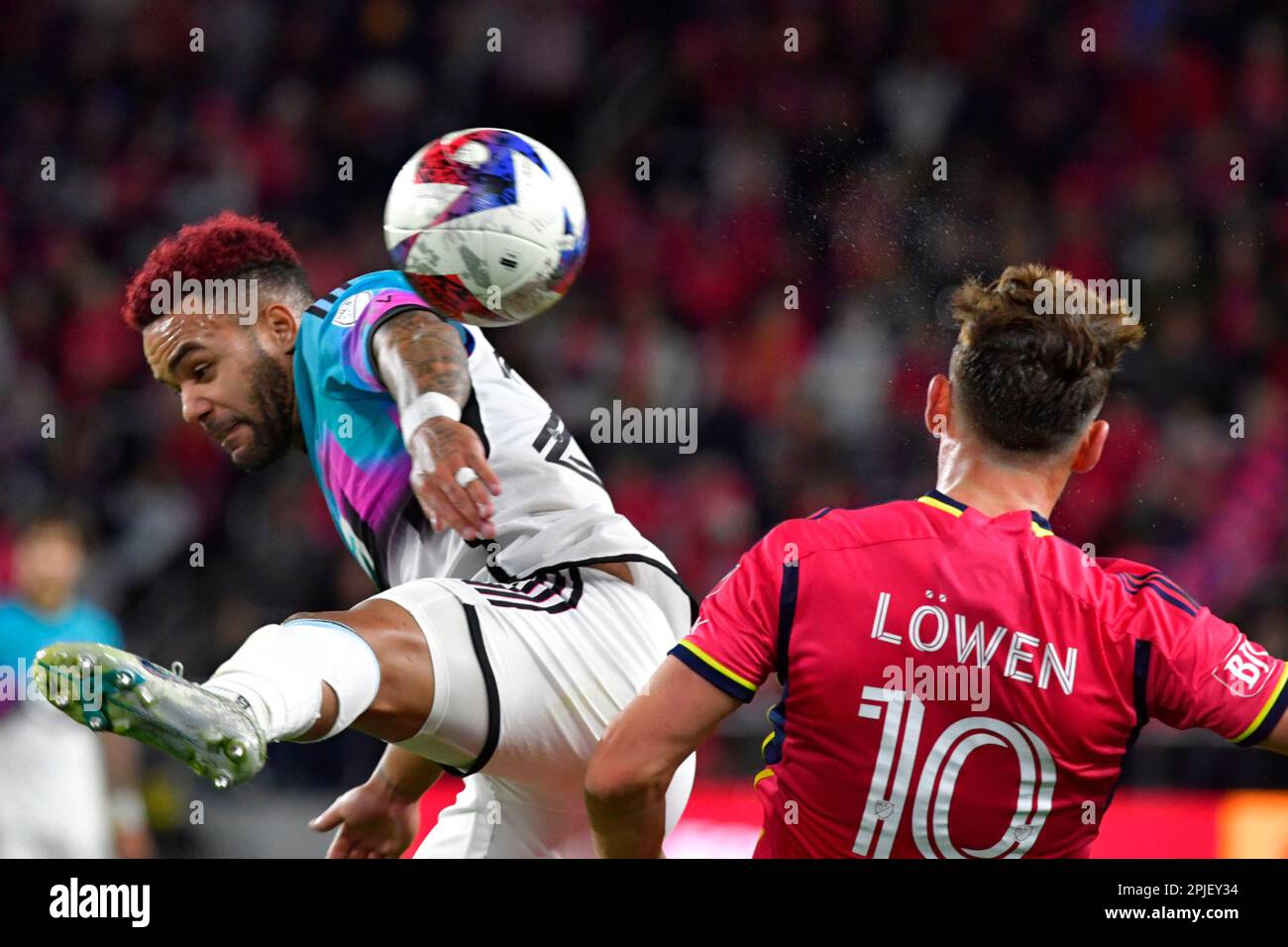 St. Louis, USA. 01st Apr, 2023. Minnesota United defender D.J. Taylor ...