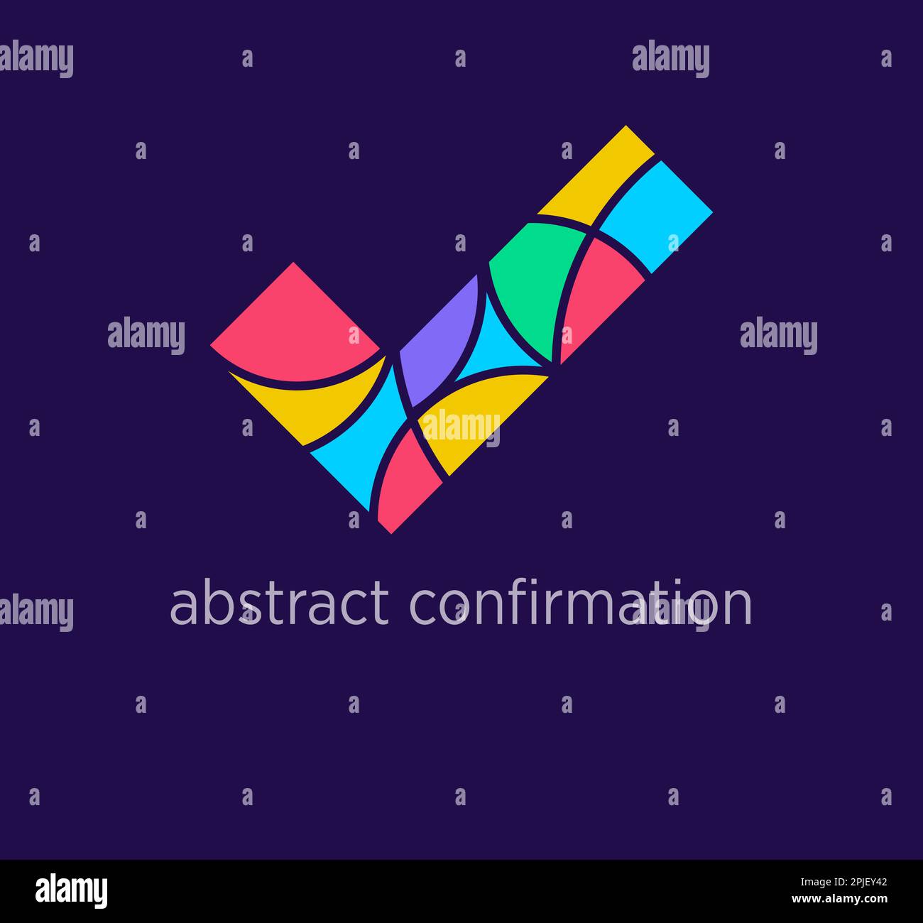 Modern abstract check logo icon. Unique design color transitions ...