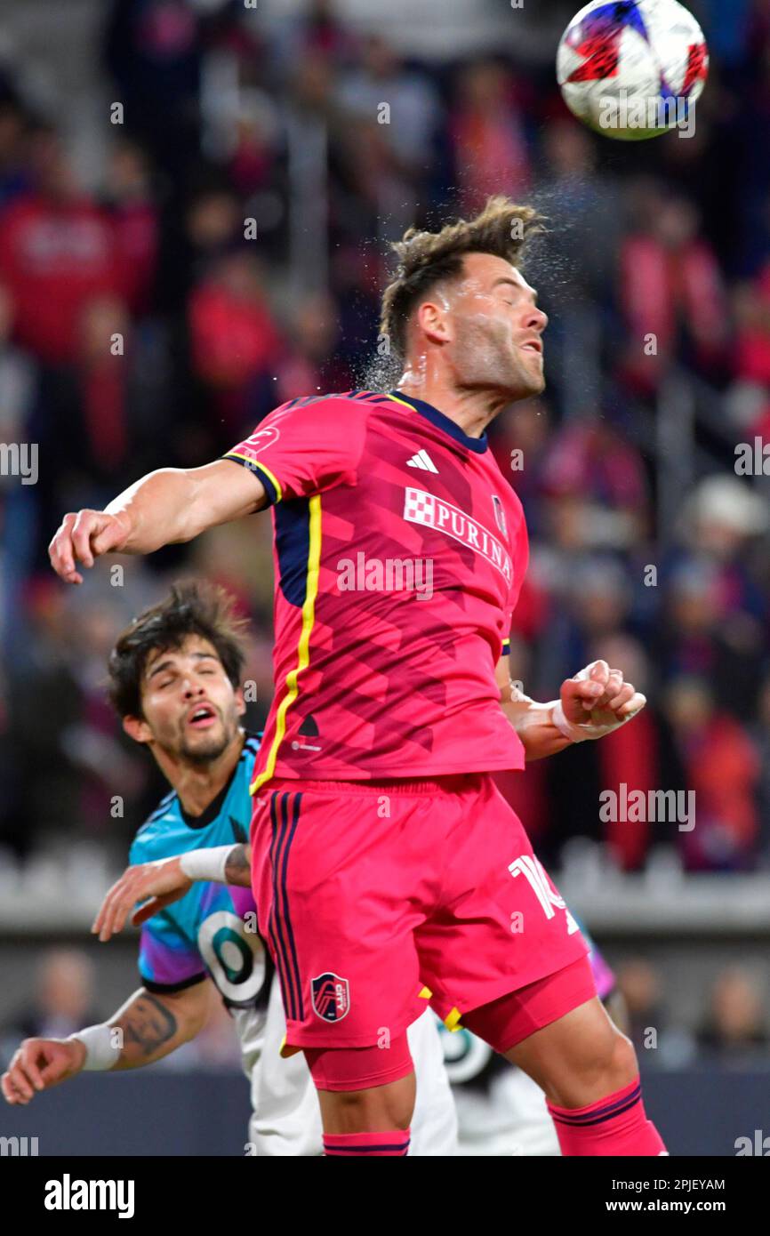 St. Louis, USA. 01st Apr, 2023. St. Louis City midfielder Eduard Löwen ...