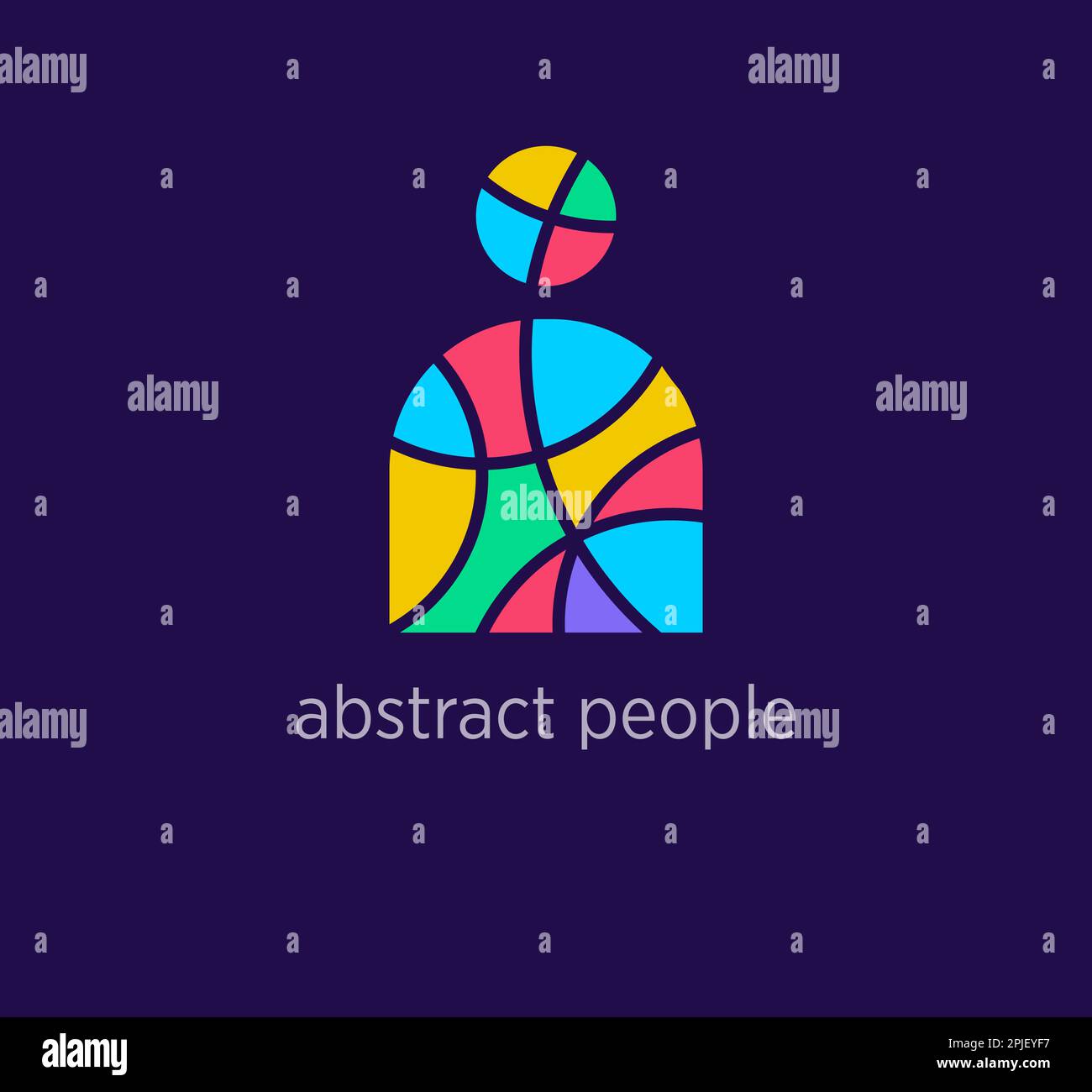 Modern abstract people logo icon. Unique design color transitions ...