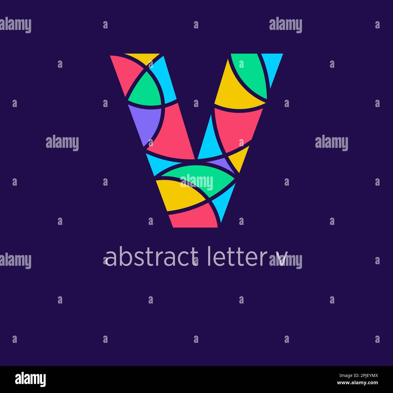 Modern abstract letter v logo icon. Unique mosaic design color ...