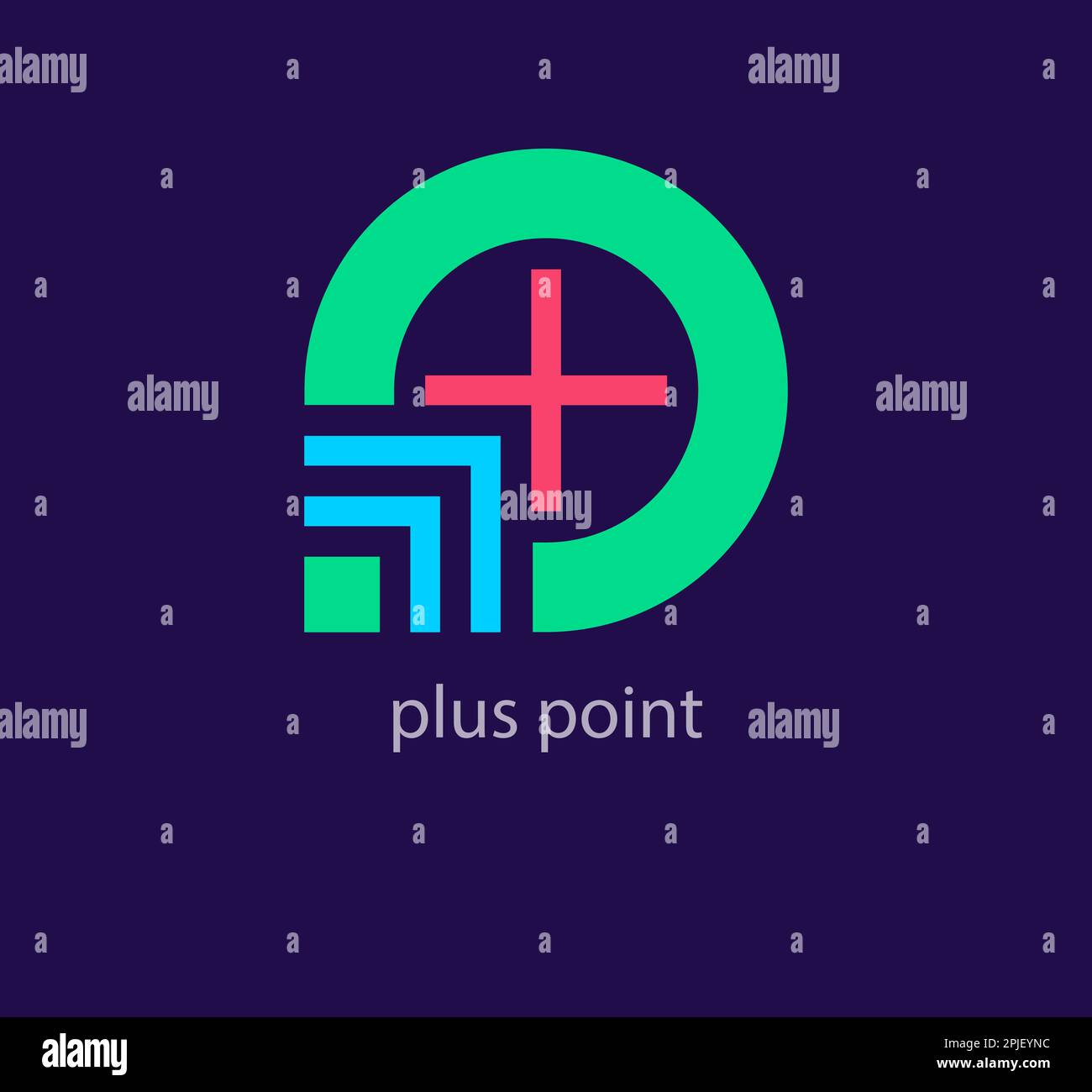 Plus point logo. Round medical icon. Religious sign. Doctor's office ...