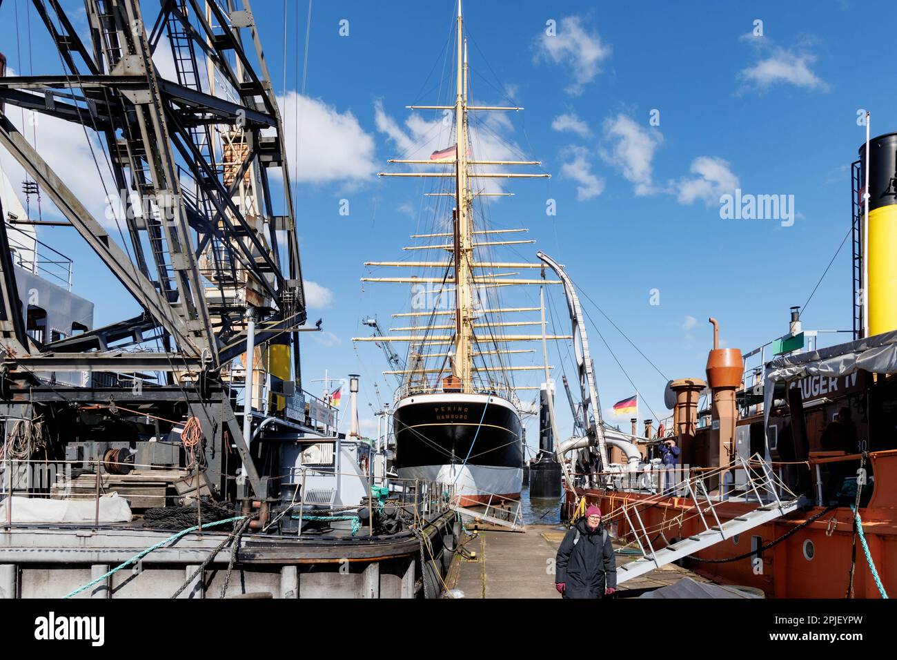 Hamburg, Germany. 02nd Apr, 2023. The museum sailing ship Peking is ...