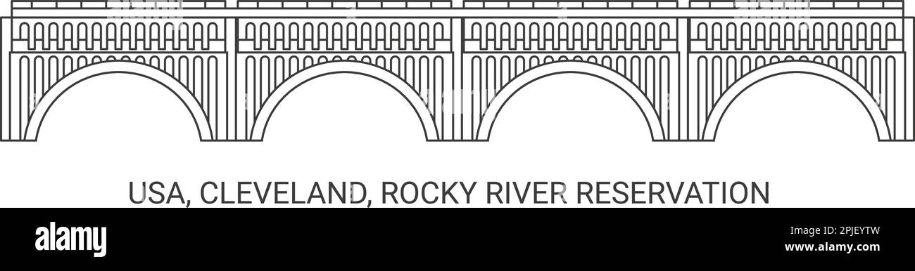 Usa, Cleveland, Rocky River Reservation, travel landmark vector ...