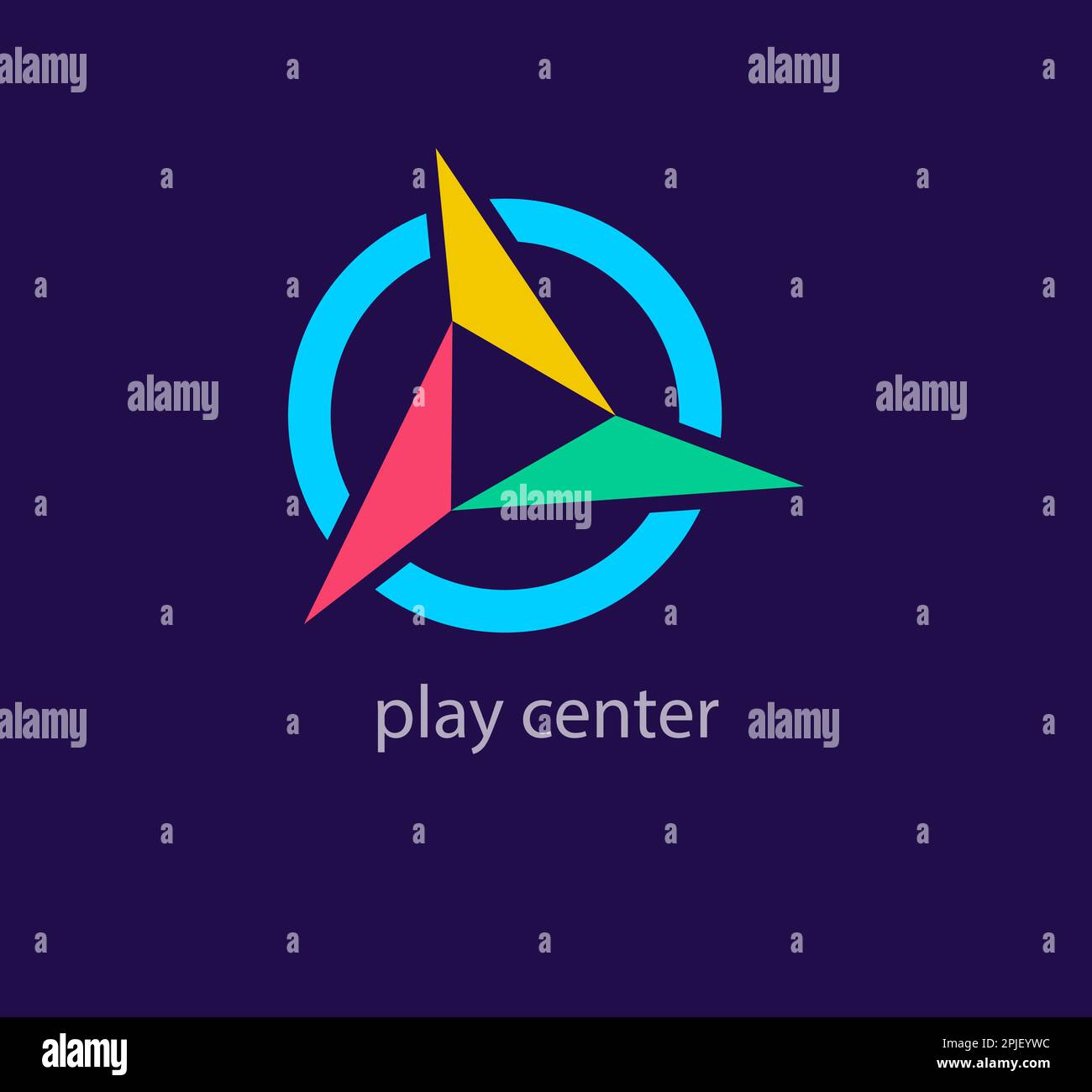 Modern Play center logo. Unique color transitions. Rounded arrows logo ...