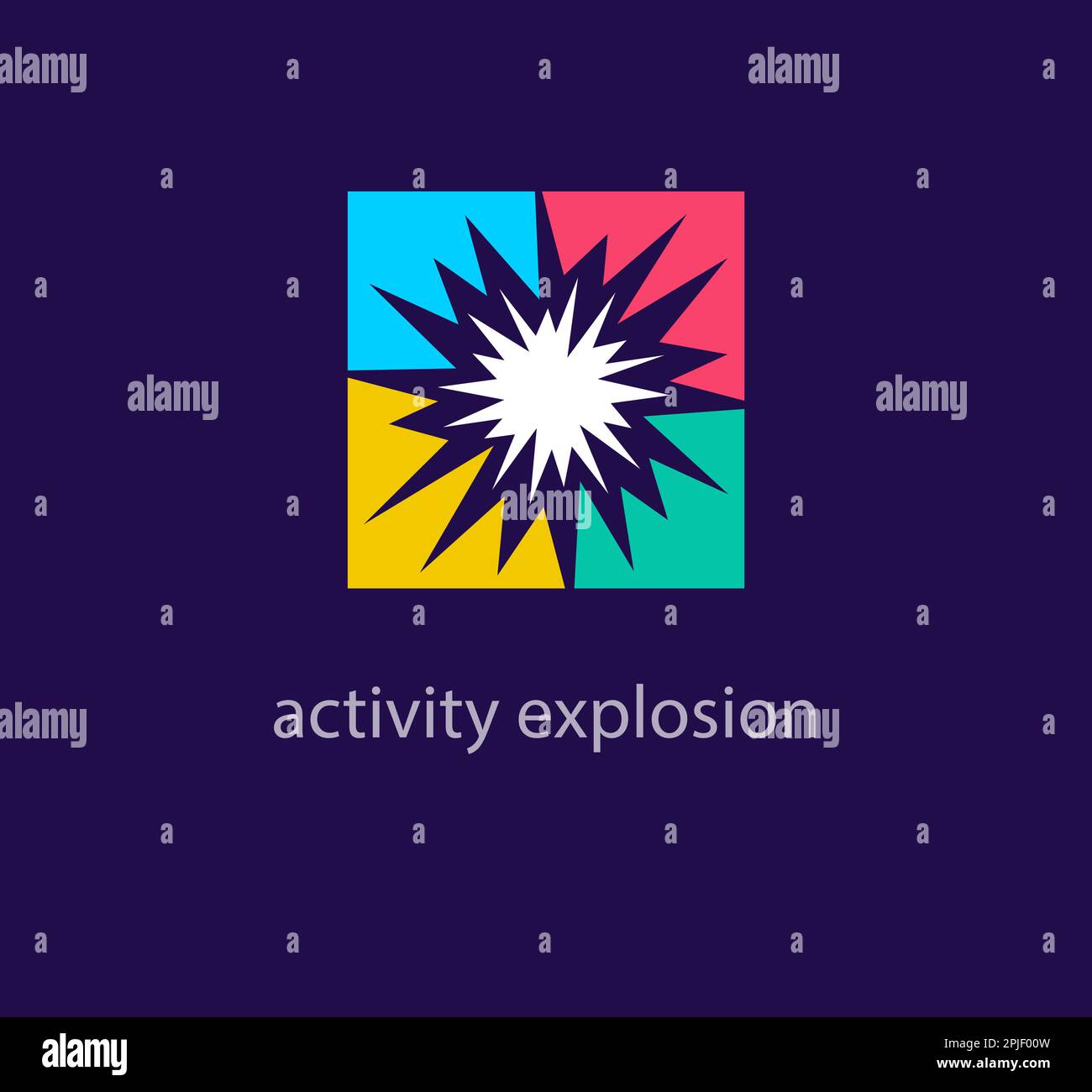 Colorful explosion logo. Unique design color transitions. Creative ...