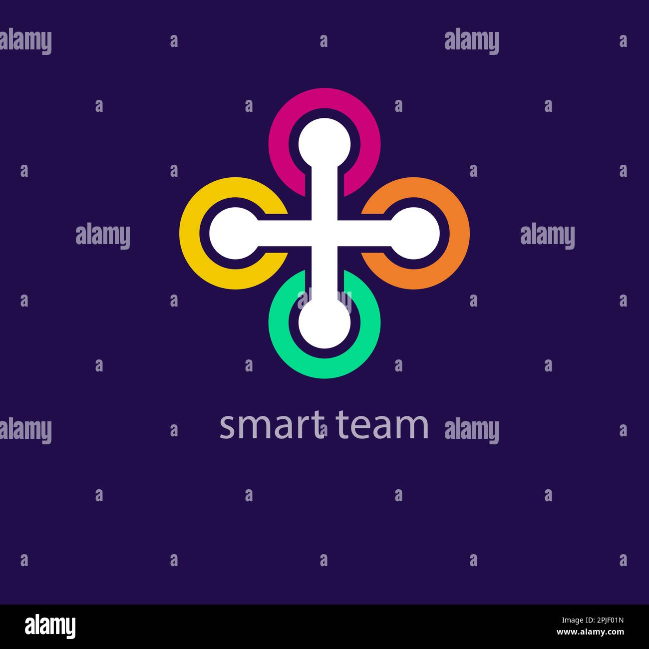 Unique smart link team logo. Trend color transitions. Social innovation ...