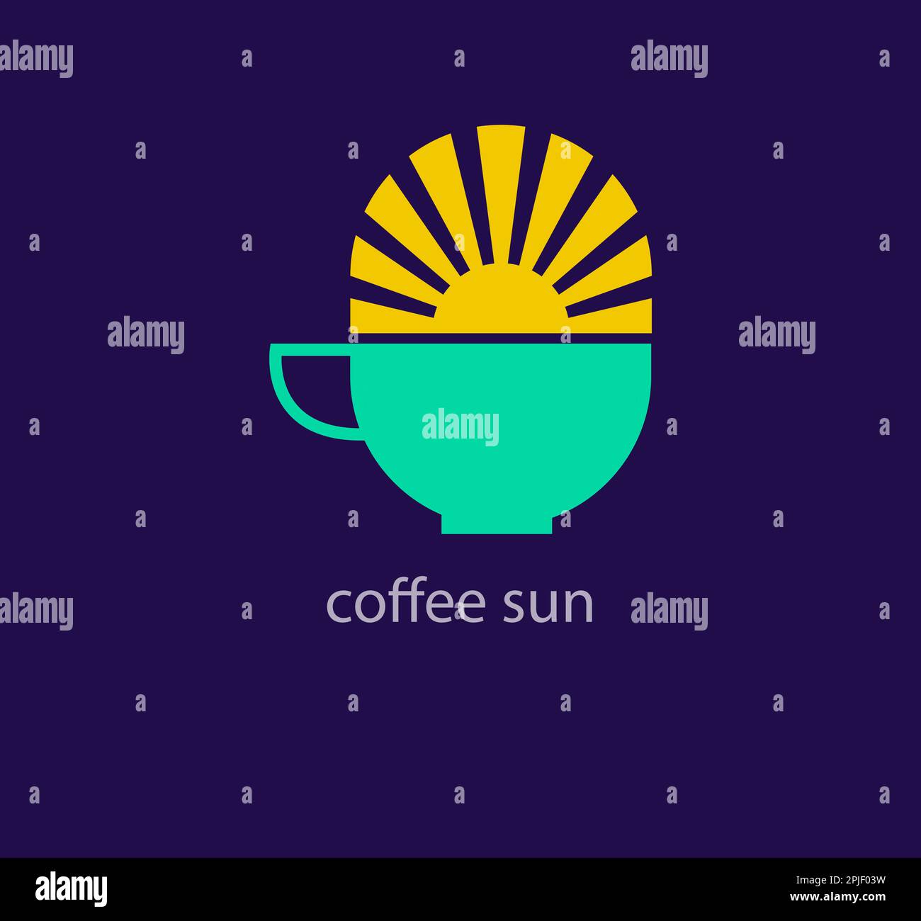 Unique coffee rising sun logo. Modern design color. Logo template for ...