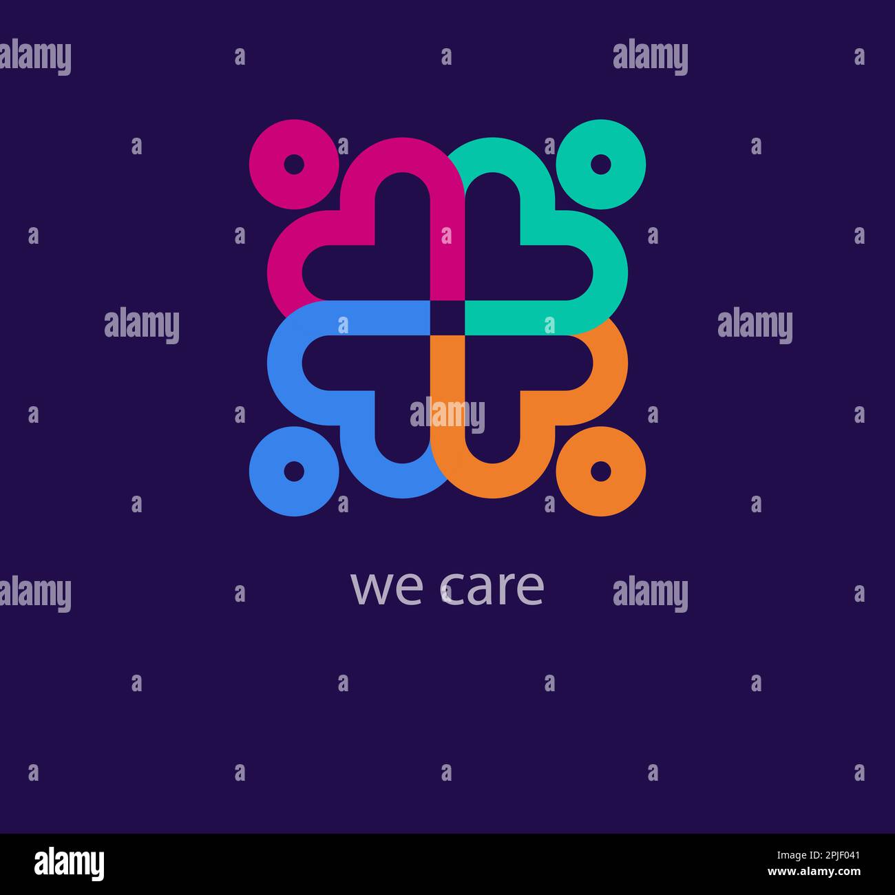We care logo template. Team heart people logo. Unique design color ...
