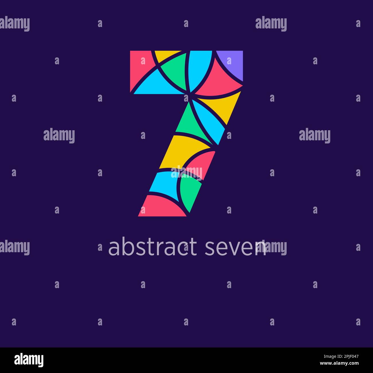 Modern abstract numeral seven logo icon. Unique design color ...