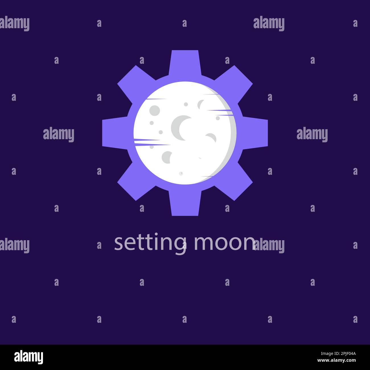 Unique editable moon logo. Trend color transitions. Moon life process ...