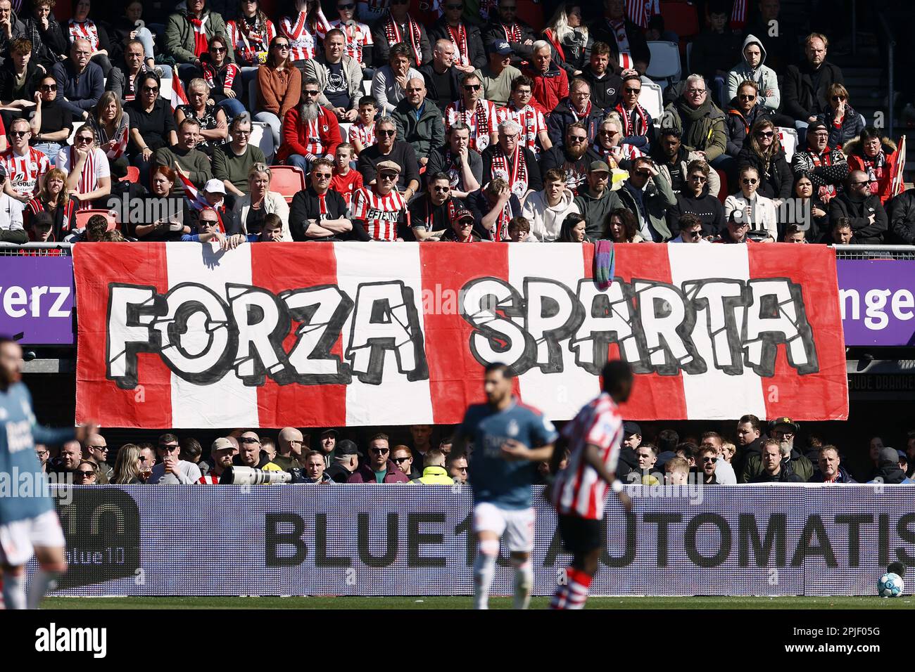 ROTTERDAM - Sparta fans with 'forza sparta' banner during the Dutch ...