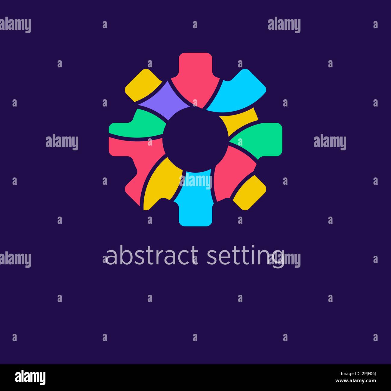 Modern abstract setting logo icon. Unique design color transitions ...