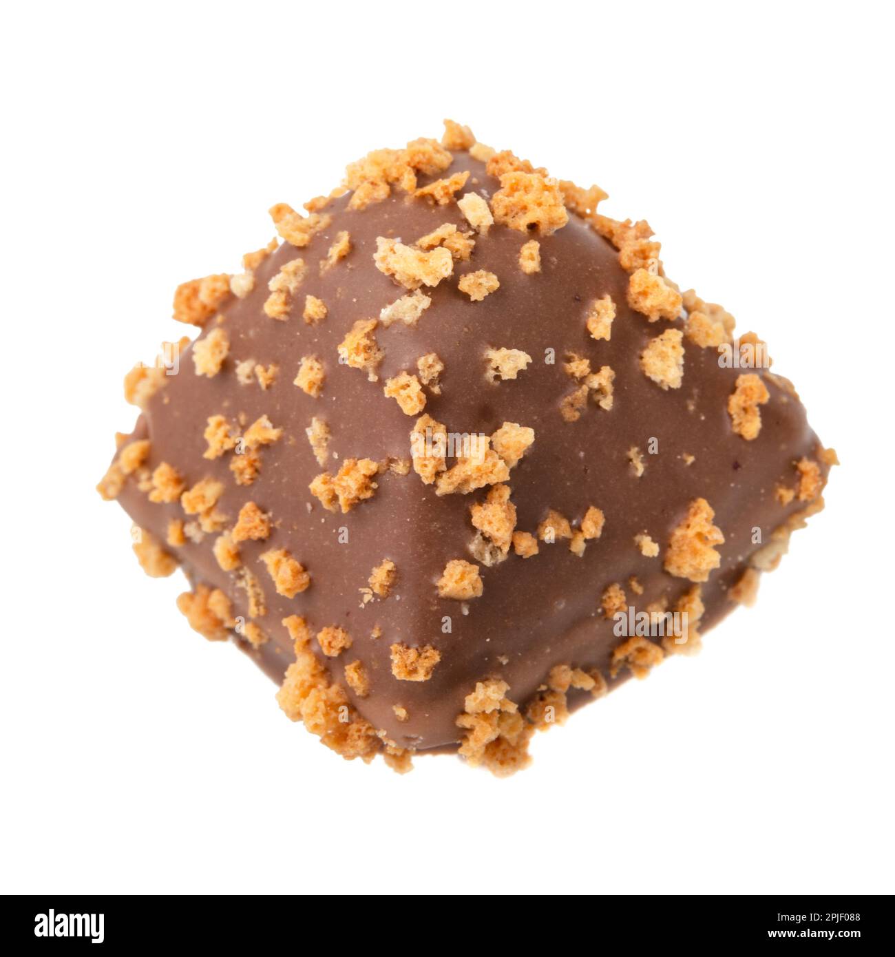 Luxury artisan waffle candy in chocolate with filling isolated on the ...