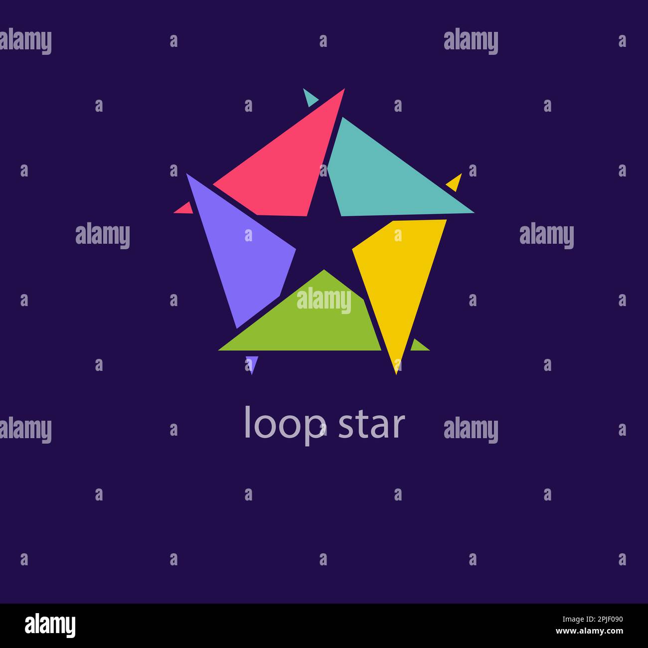 Modern cyclic star logo. Unique design color transitions. Colorful Star ...