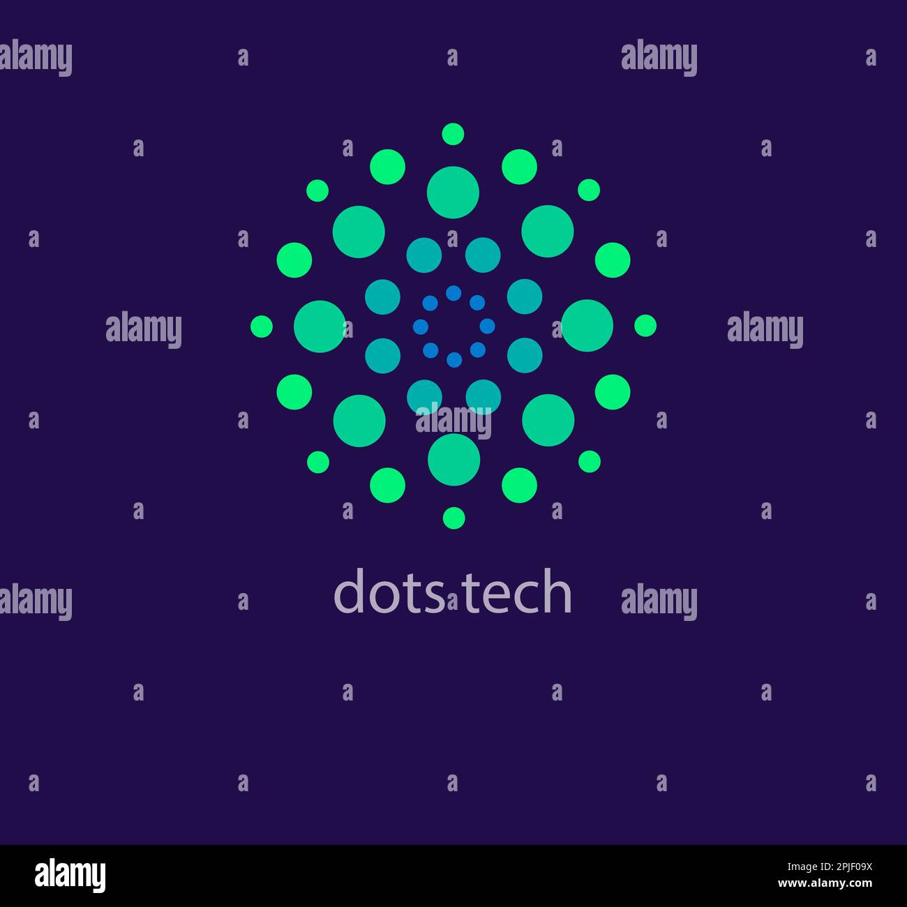 Modern round dot technology logo. Unique color transitions. Connection ...