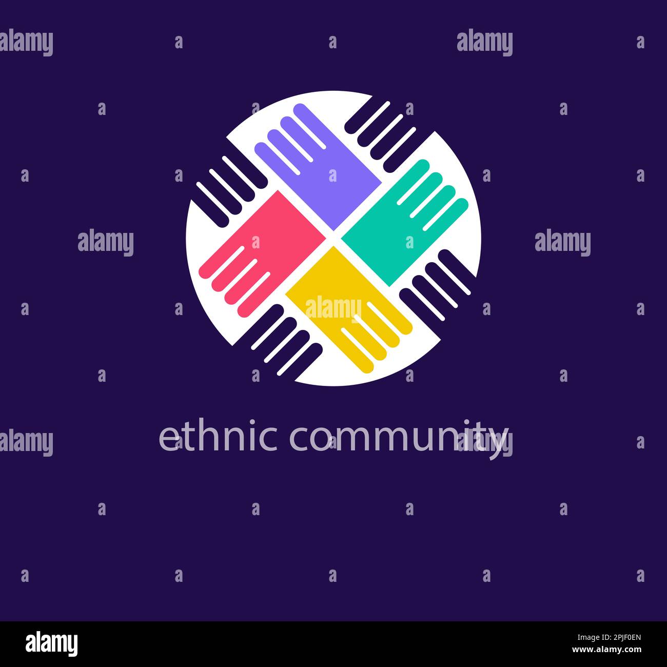 Ethnic hand community logo of people. Unique design color transitions ...
