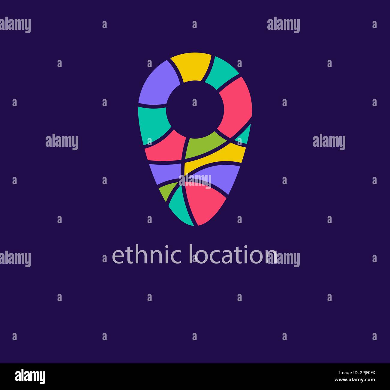 Modern ethnic place location logo. Unique design color transitions ...