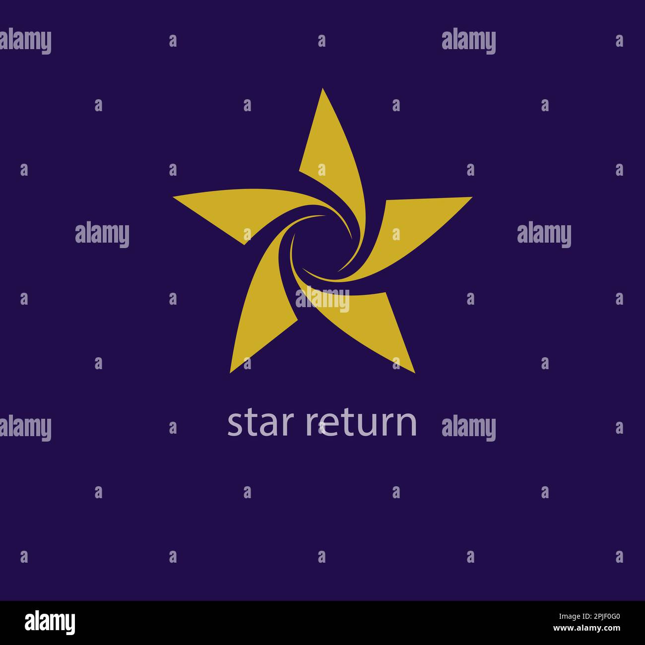 Modern introverted star logo. Unique color transitions. Cyclic star ...